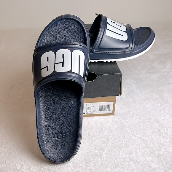 UGG | Shoes | Ugg Mens Wilcox Logo Pool Slides Dark Sapphire Size 9 ...